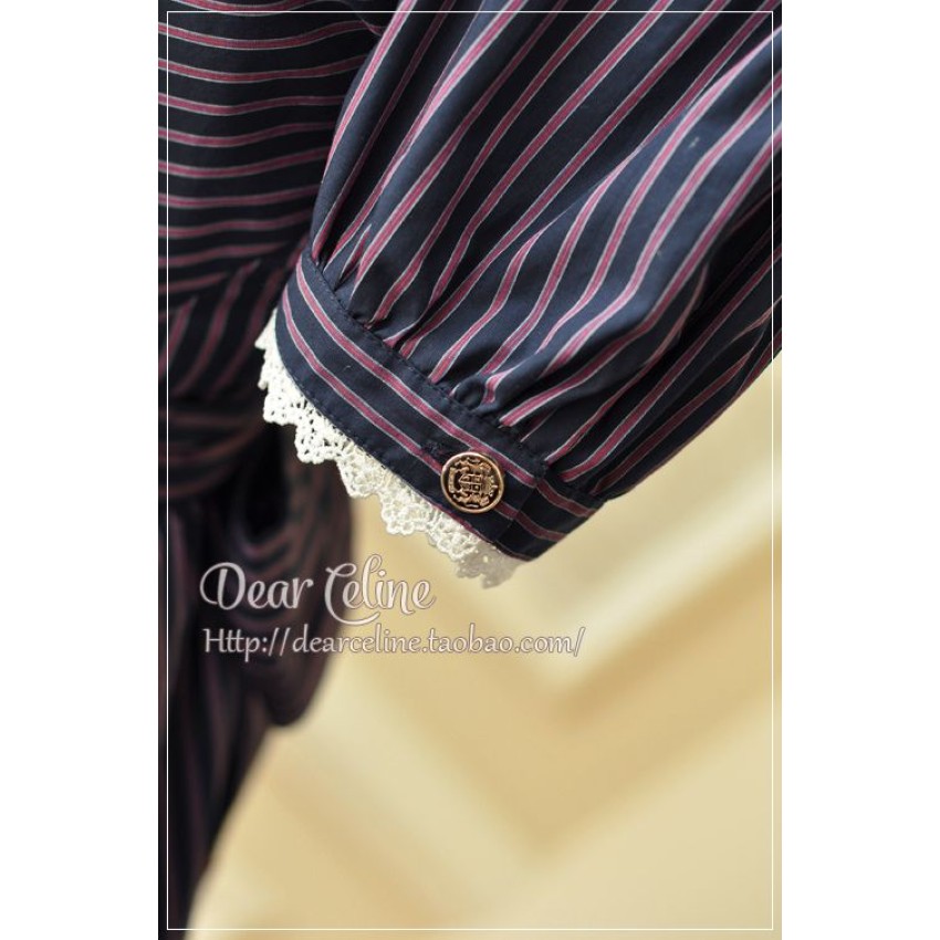 Dear Celine Striped Sailor Style One Piece(In Stock)