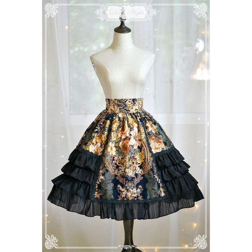 Doris Night Dark Night Rose Skirt - CLOBBAONLINE