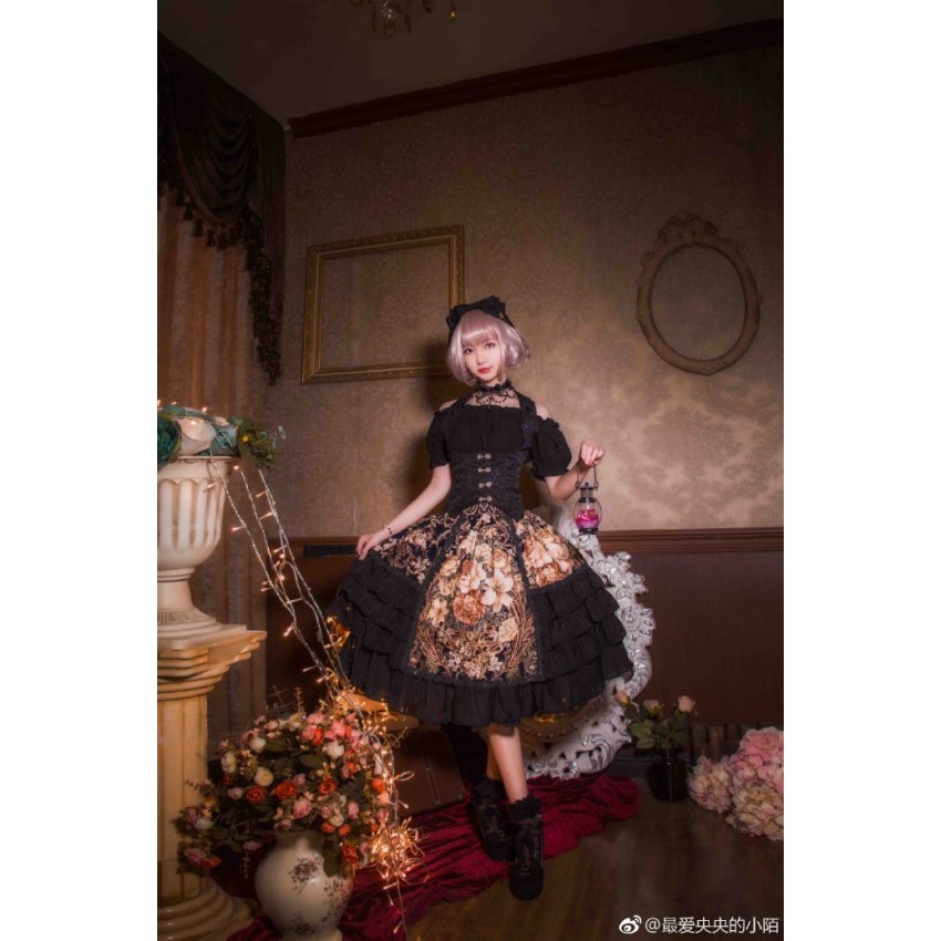 Doris Night Dark Night Rose Skirt - CLOBBAONLINE