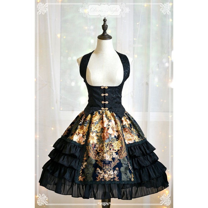 Doris Night Dark Night Rose Skirt - CLOBBAONLINE