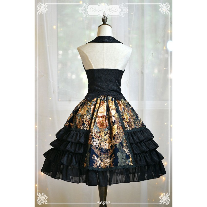 Doris Night Dark Night Rose Skirt - CLOBBAONLINE