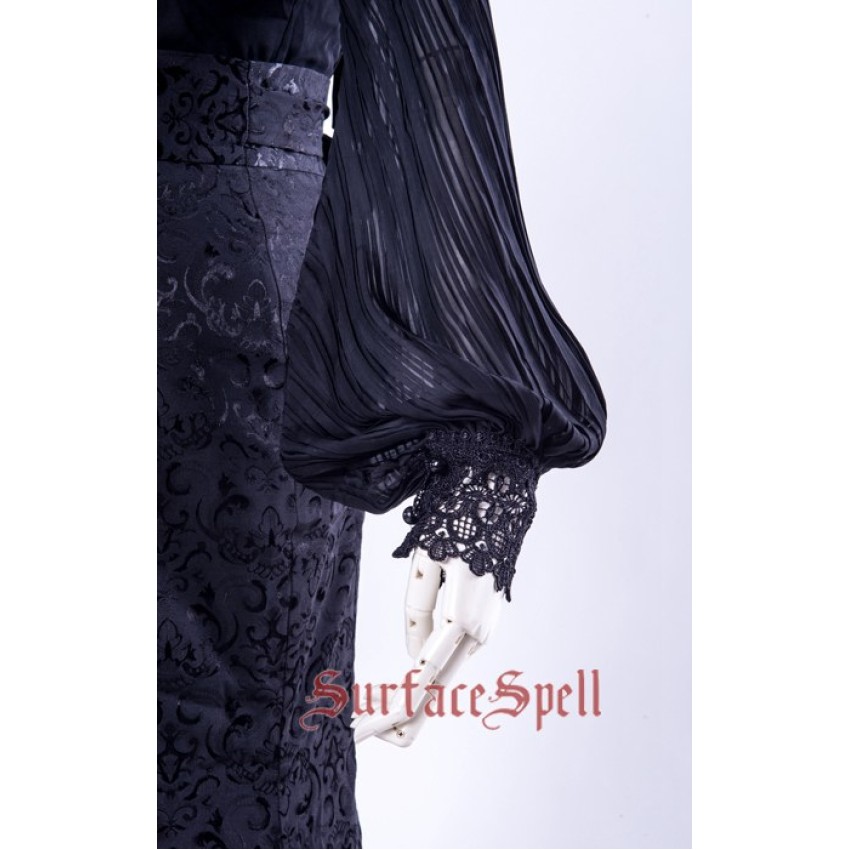 Surface Spell Gothic Lorelei Chiffon Blouse - CLOBBAONLINE