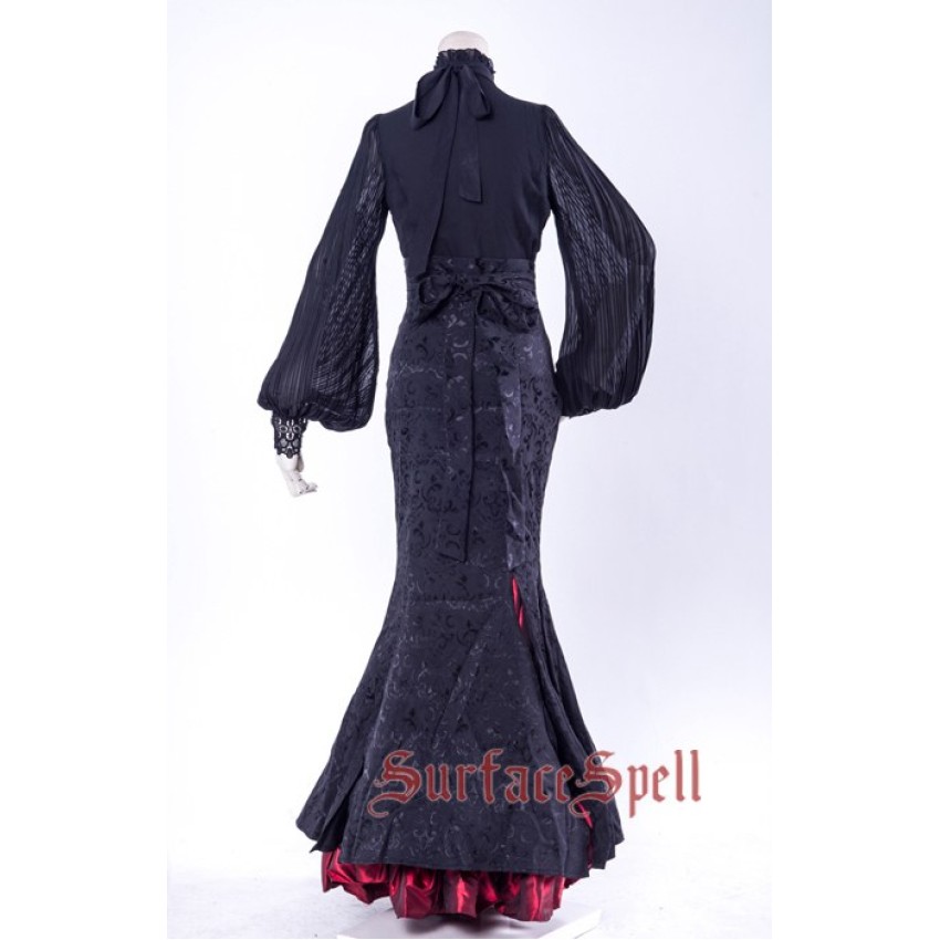 Surface Spell Gothic Lorelei Chiffon Blouse - CLOBBAONLINE