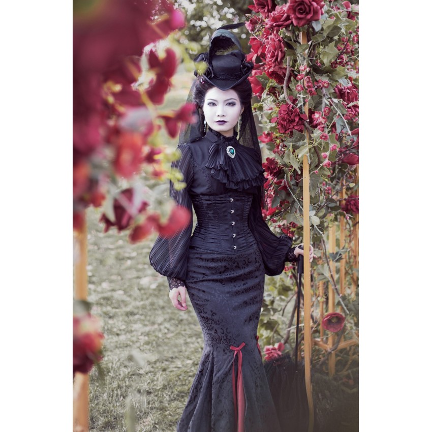 Surface Spell Gothic Lorelei Chiffon Blouse - CLOBBAONLINE