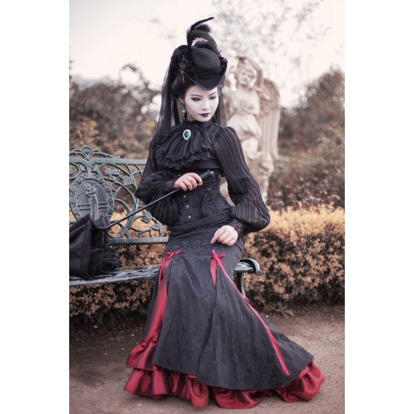 Surface Spell Gothic Lorelei Chiffon Blouse - CLOBBAONLINE