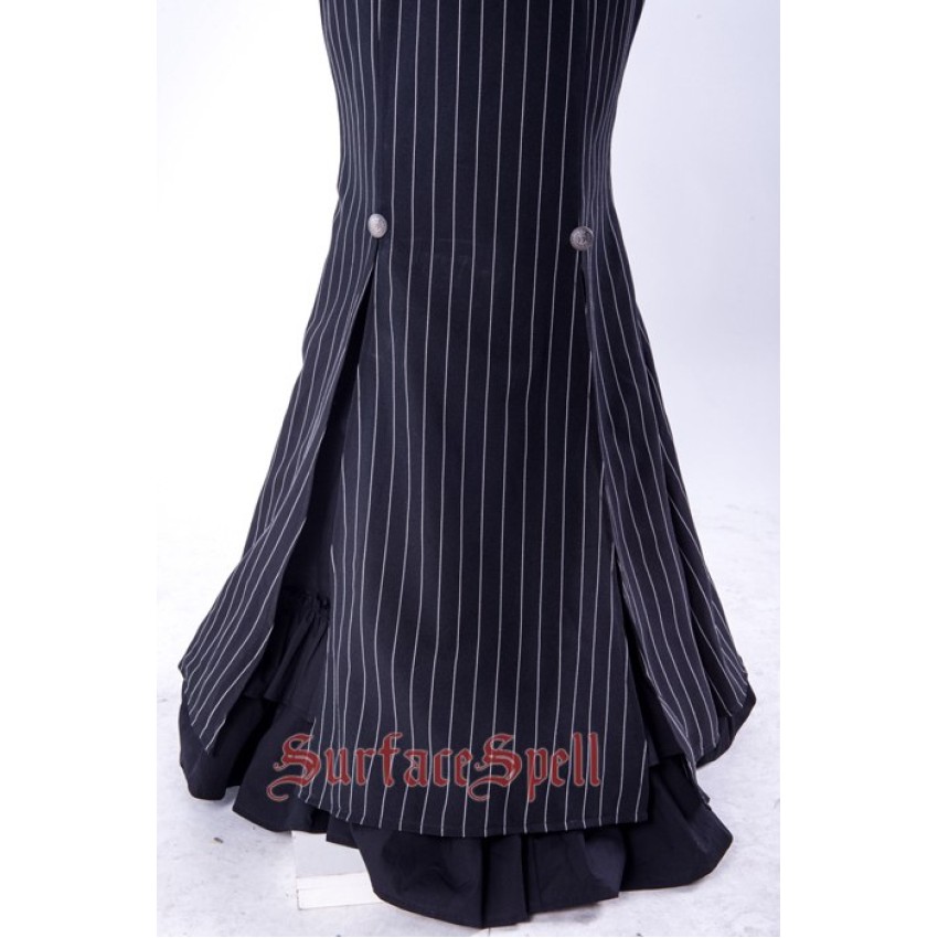 Surface Spell Gothic Lorelei Fish Tail Striped Long Skirt - CLOBBAONLINE