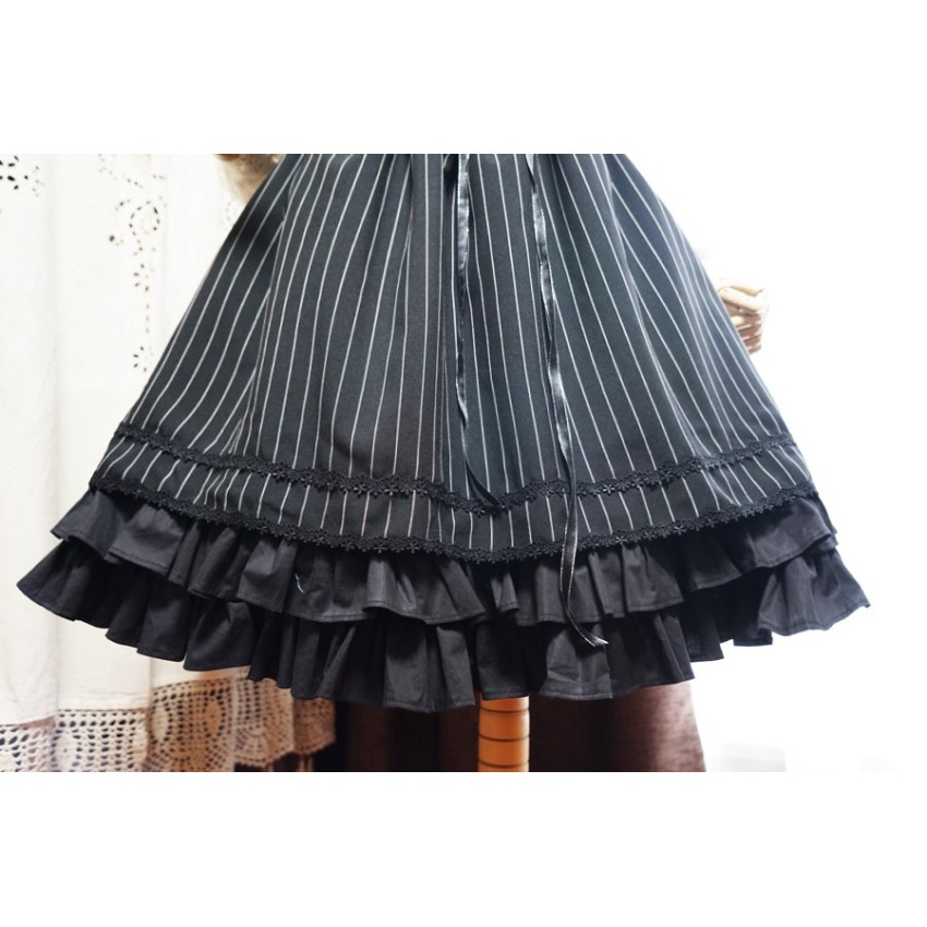 Surface Spell Gothic Striped Daily Corset Skirt - CLOBBAONLINE